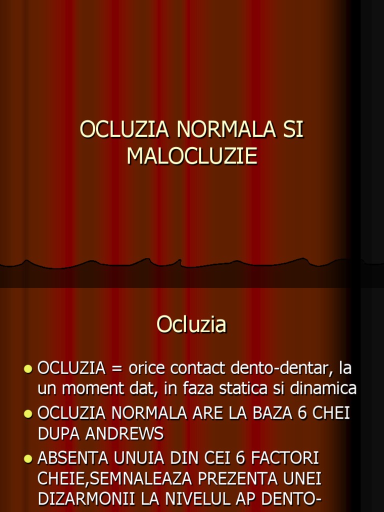 Ocluzia Normala Si Malocluzia | PDF