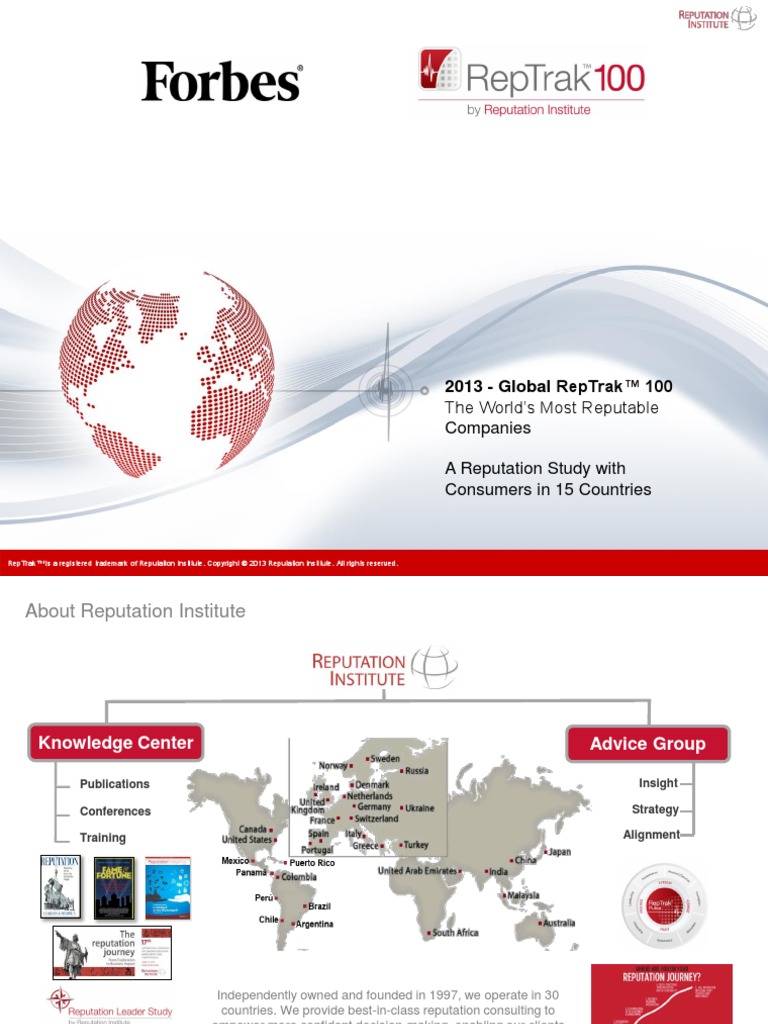 2013 RepTrak 100-Global Report | PDF | Reputation | Questionnaire
