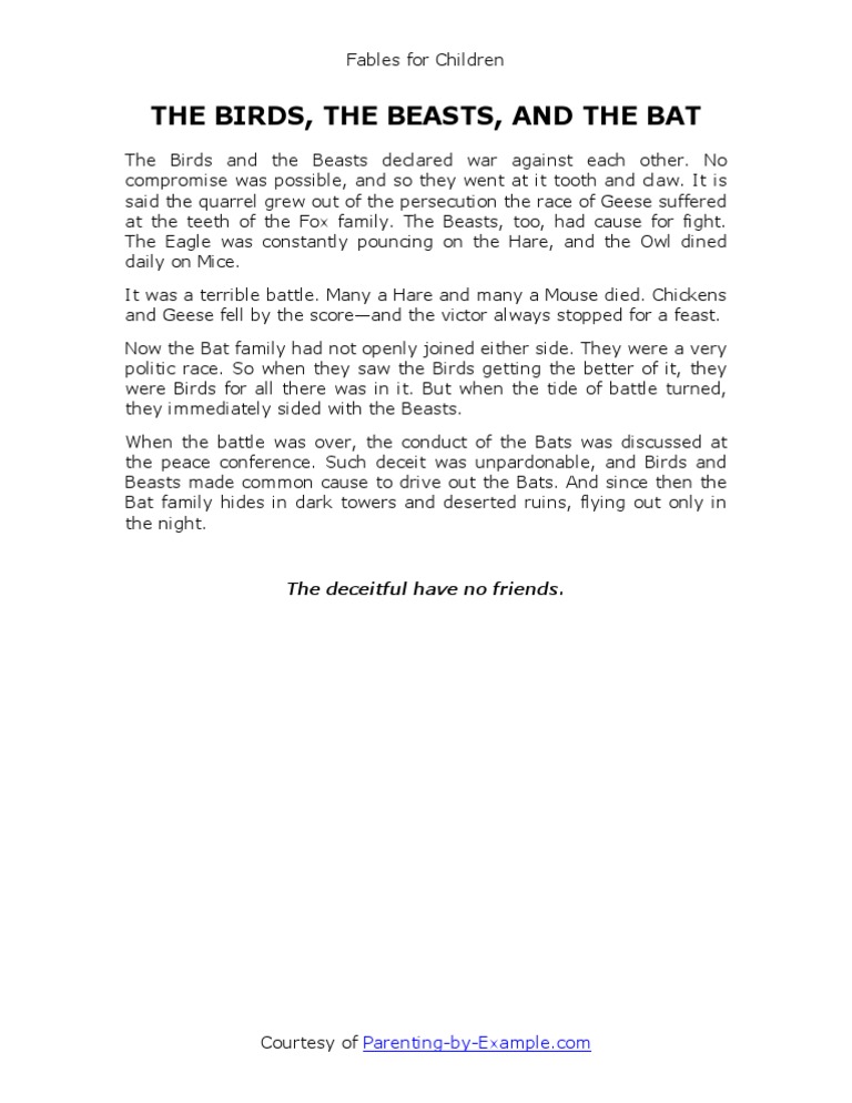 The Birds The Beasts and The Bat | PDF