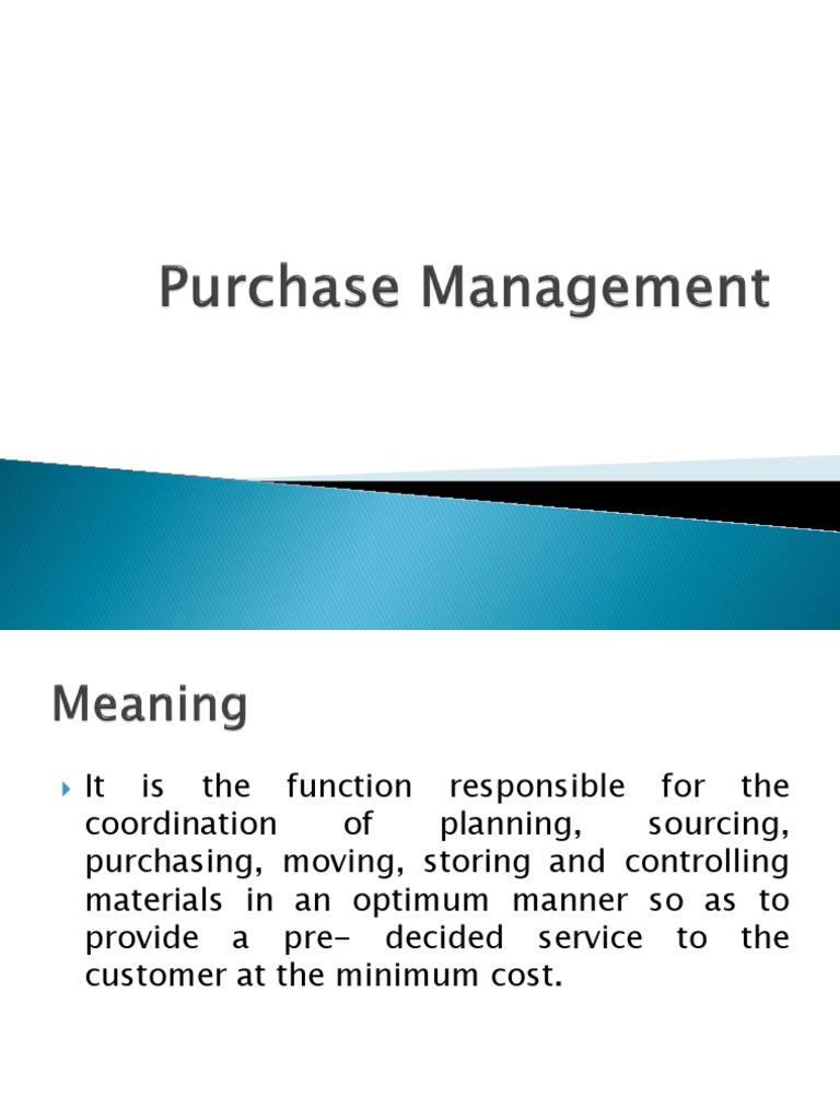 Purchase Management | PDF | Procurement | Inventory