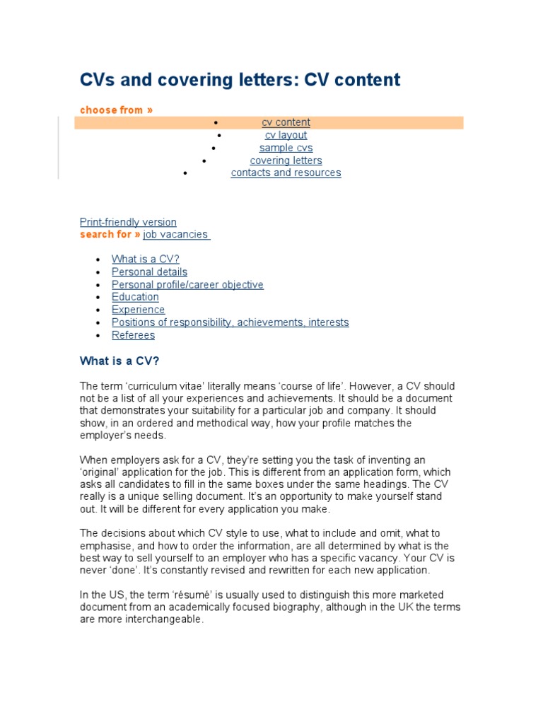 CVs and Covering Letters | PDF | Résumé | Communication