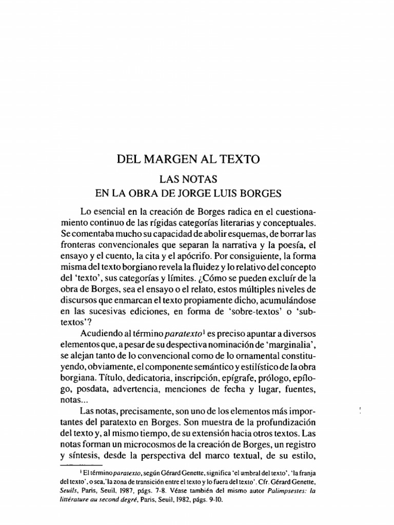 del margen al texto, las notas en borges | Ensayos | Autor