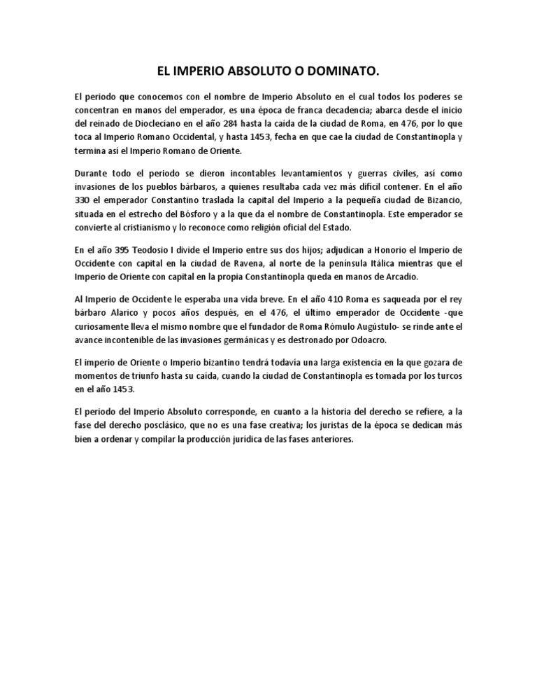 El Imperio Absoluto o Dominato | PDF | Historia