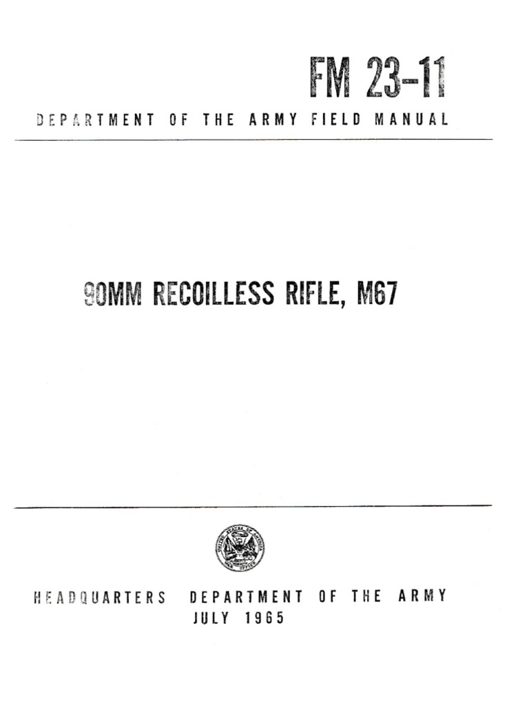 M67 90mm Recoilless Rifle Updates | PDF | Fuze | Ammunition