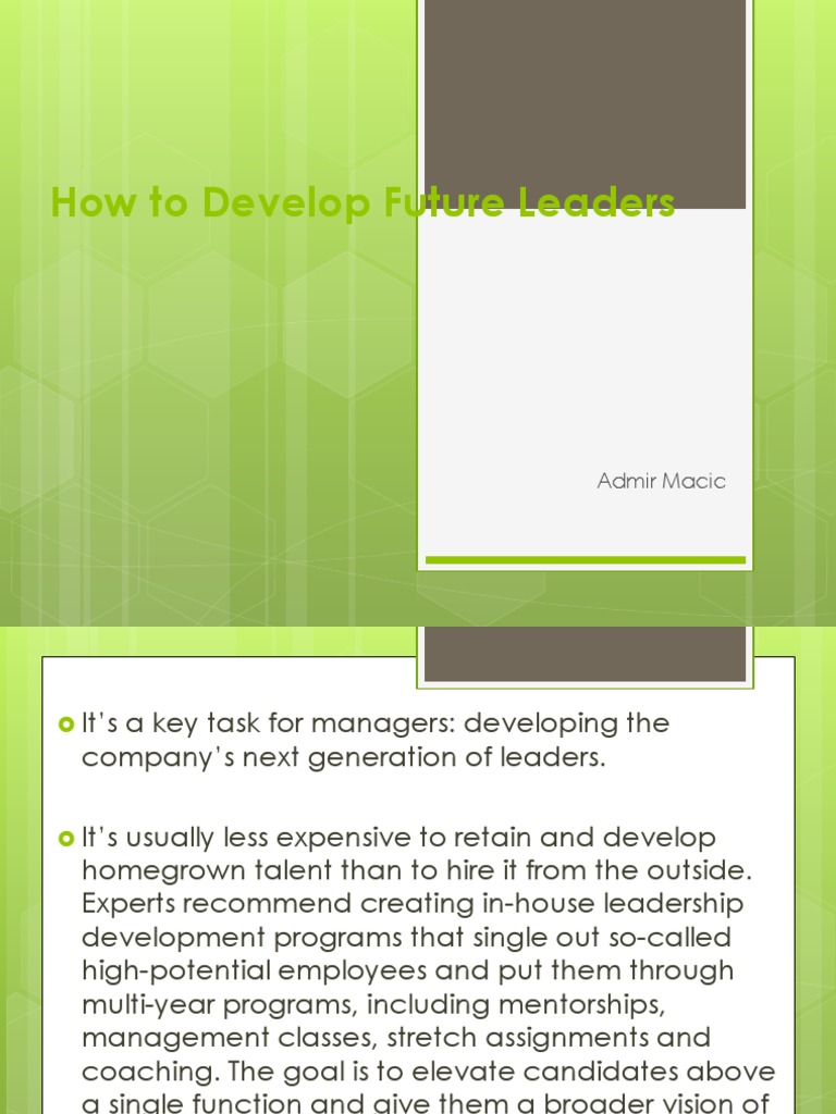 How To Develop Future Leaders | PDF