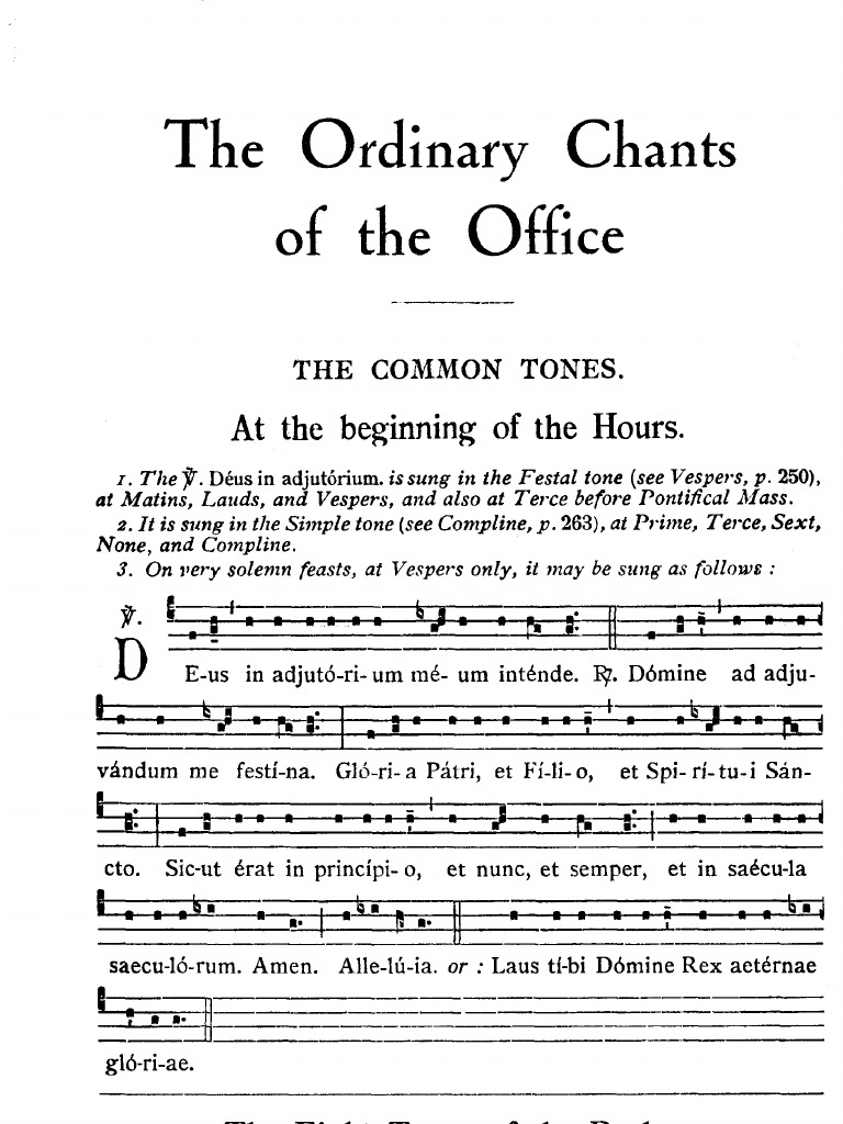 Ordinary Chants of the Divine Office | Christian Worship And Liturgy ...