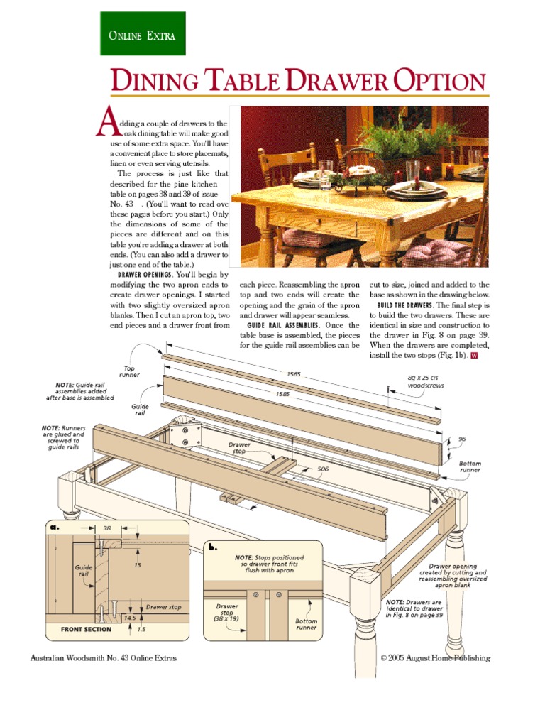 DIY Dining Table Drawer Guide | PDF