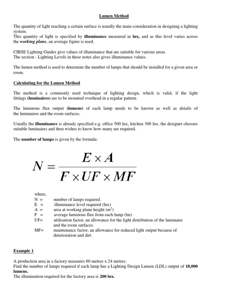 Lumen Method | PDF | Lighting | Light