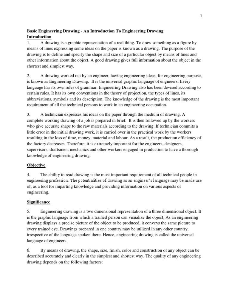 Basic Engineering Drawing | PDF