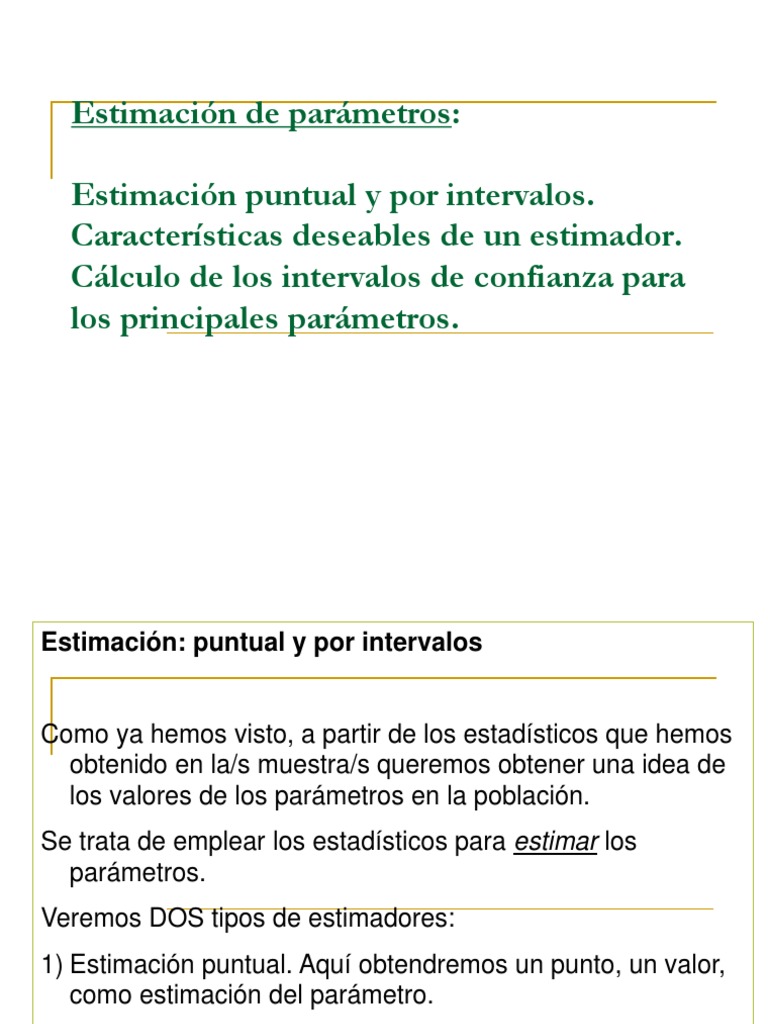 Intervalos de Confianza | PDF | Estimador | Intervalo de confianza