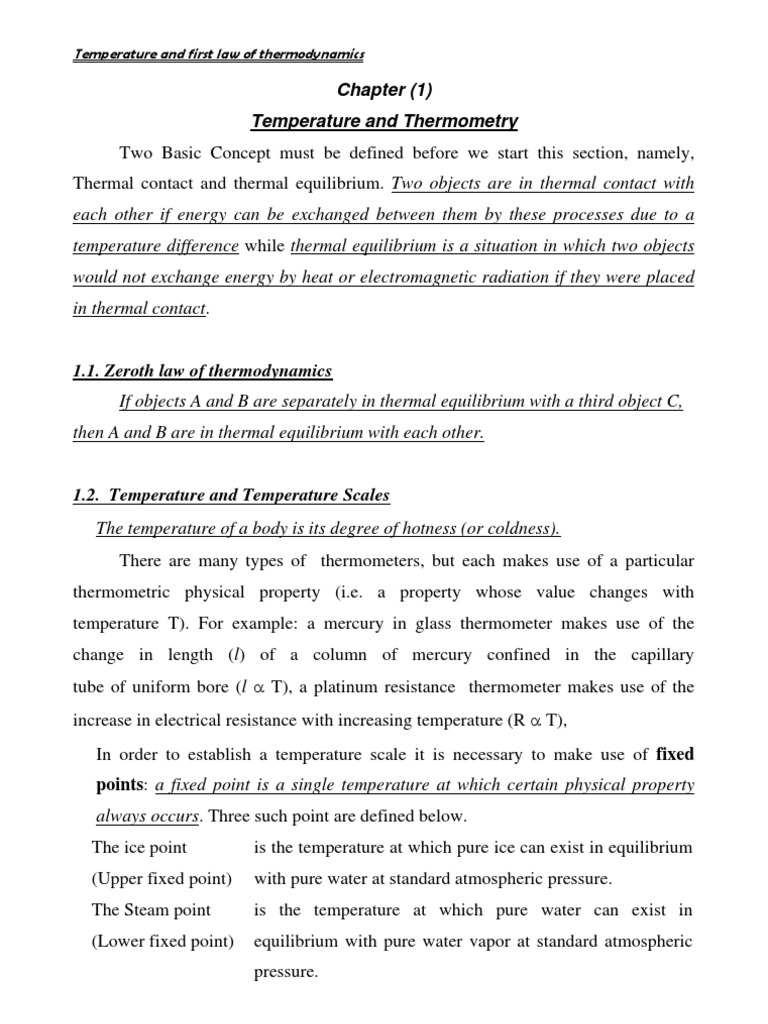 Chapter 1 PDF | PDF | Temperature | Thermometer