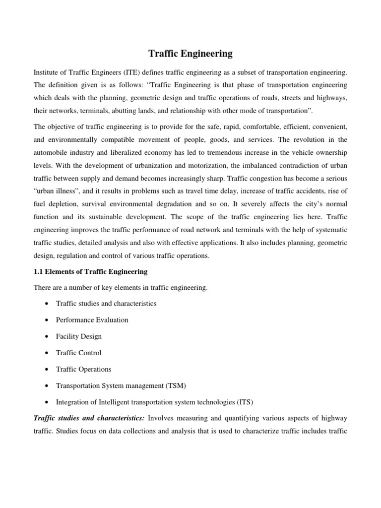Traffic Engineering Introduction | Download Free PDF | Traffic | Highway