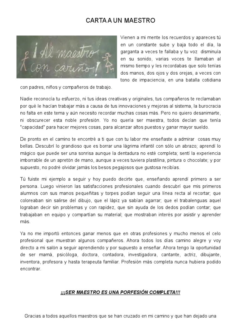 Carta A Un Maestro | PDF