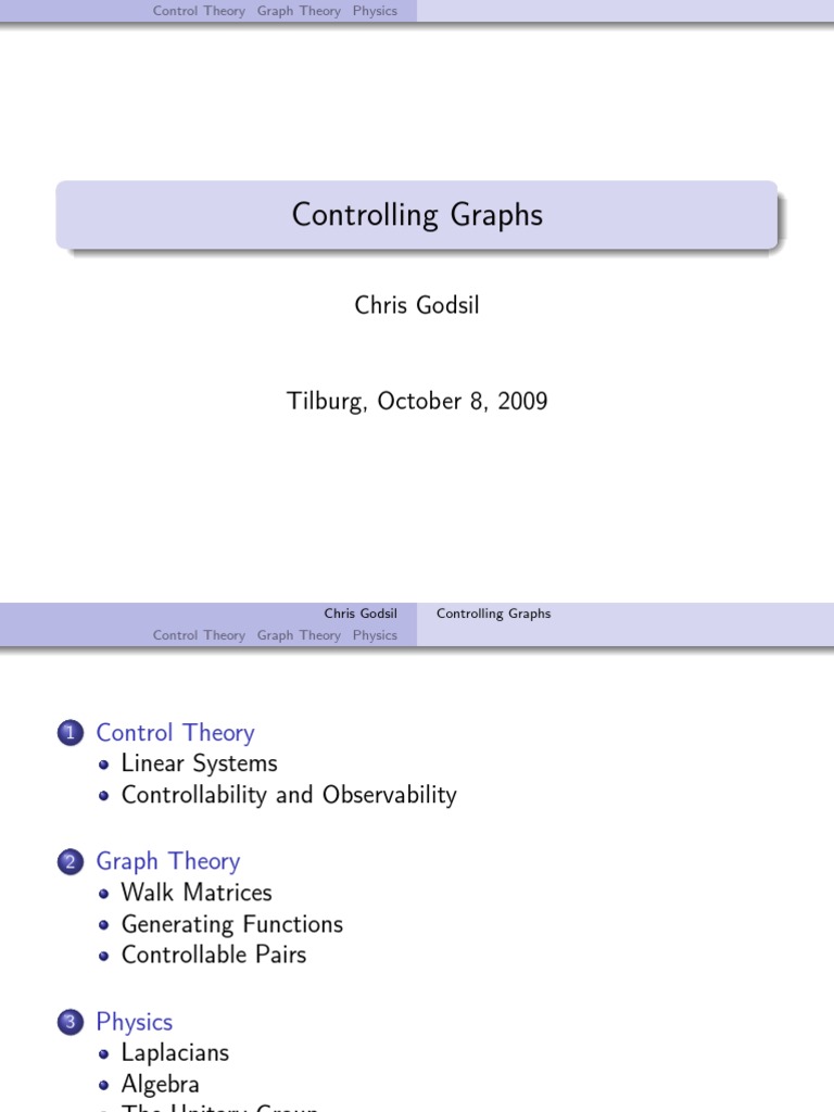 Controlling Graphs | PDF | Matrix (Mathematics) | Eigenvalues And ...