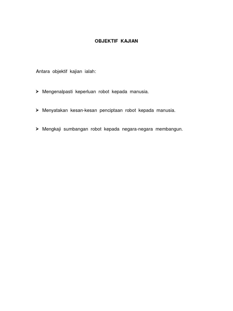 Contoh Objektif Kajian | PDF