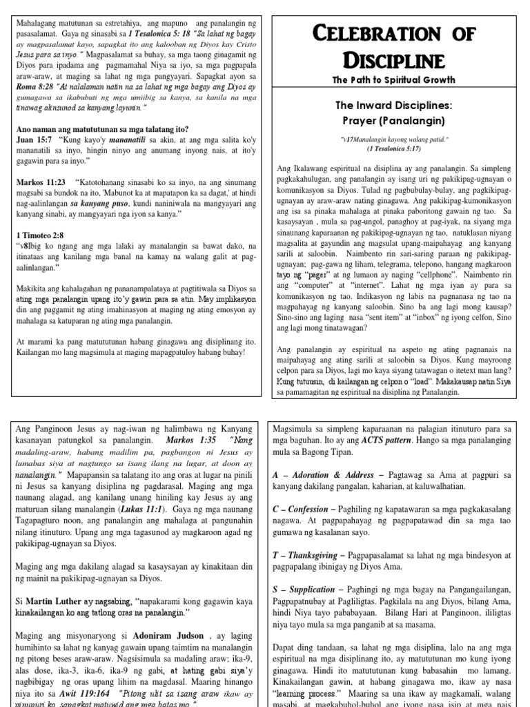 Celebration of Discipline Part 1 The Inward Disciplines 2 Prayer | PDF