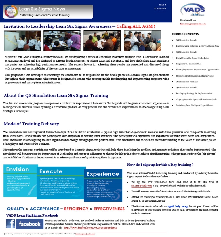 Invitation To Leadership Lean Six Sigma Awareness | PDF | Six Sigma ...