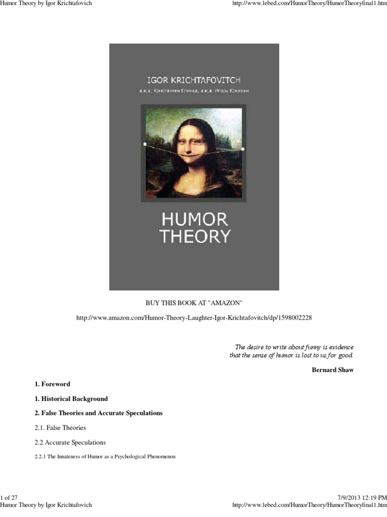 Understanding Humor Theories | PDF | Laughter | Humour
