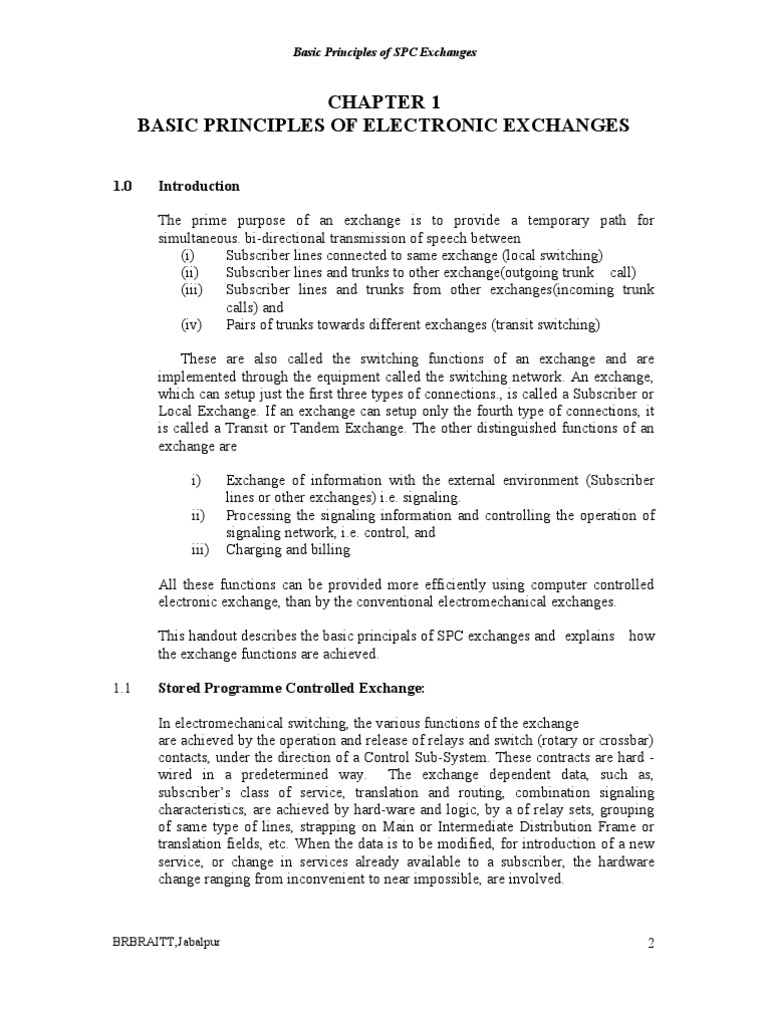 Principle of Electronic Change | PDF | Telephone Exchange | Central ...