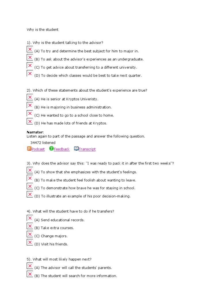 Narrator:: Podcast Feedback Transcript | PDF | Lecture
