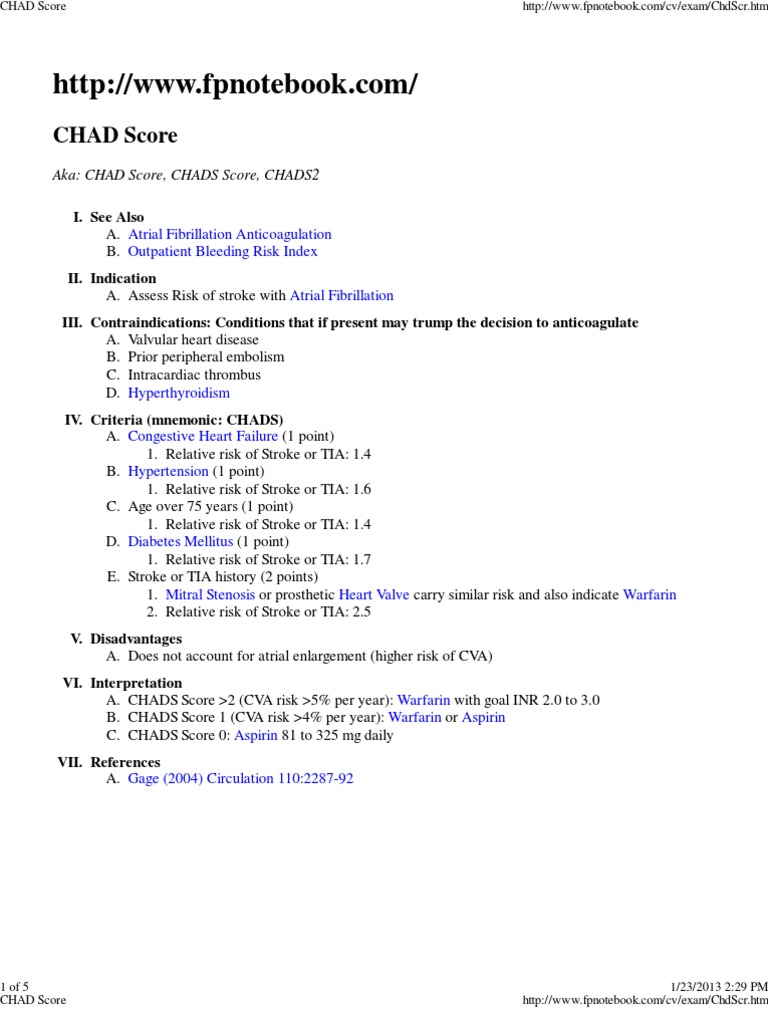 Chad Score | Cardiac Arrhythmia | Heart