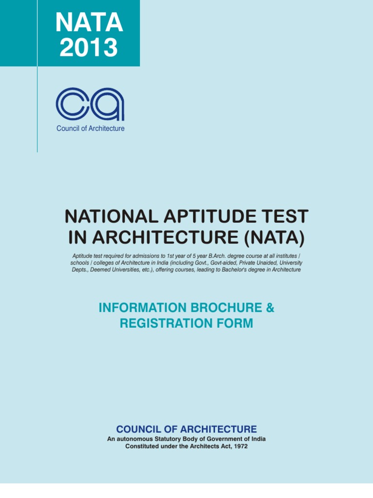 NATA 2013 - Information Brochure | PDF | Identity Document | University ...