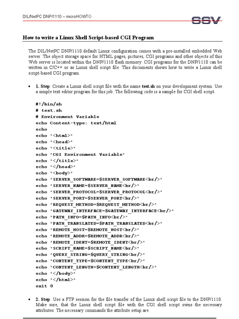 How to Write Linux Shell Script CGI Program | PDF | System Software ...