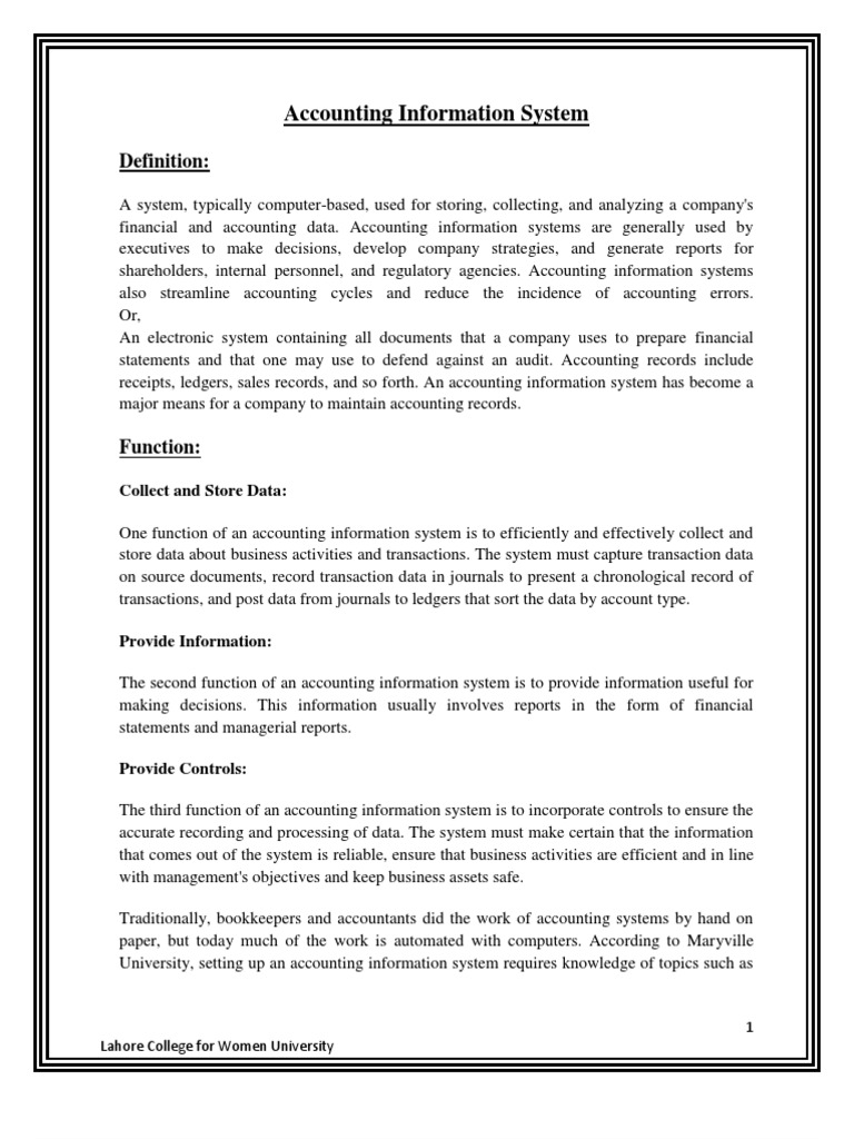 Accounting Information System | PDF | Information System | Accounting