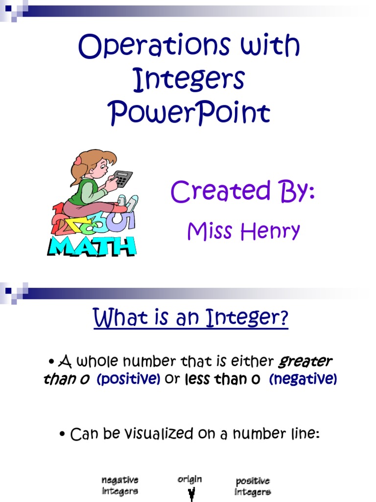 Introduction to Integer Operations | PDF