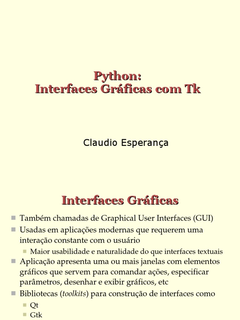 14 - Programando em Python - Interfaces Graficas Com TK | PDF | Janela (informática) | Python ...