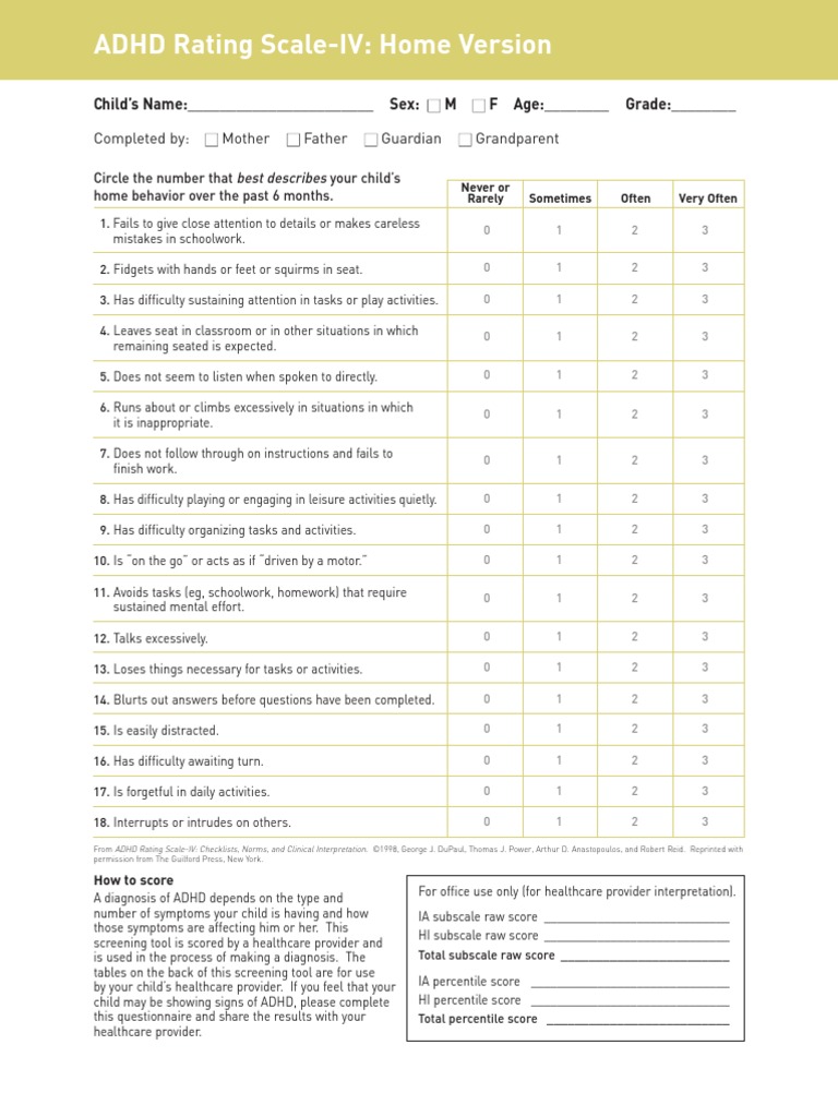 Screening ADHD | PDF | Attention Deficit Hyperactivity Disorder | Abnormal Psychology