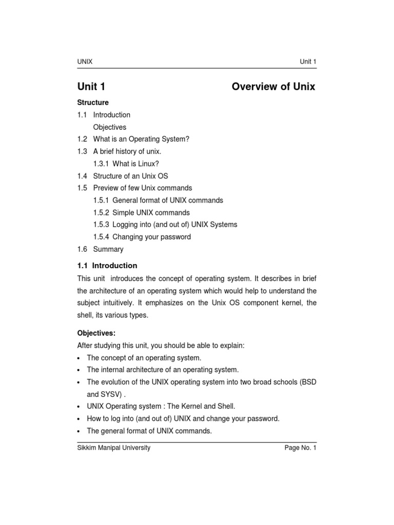 BCA Sem V - Unix | PDF | Operating System | Unix