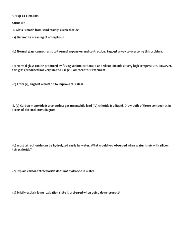 Group 14 Elements 1 | PDF | Carbon | Silicon