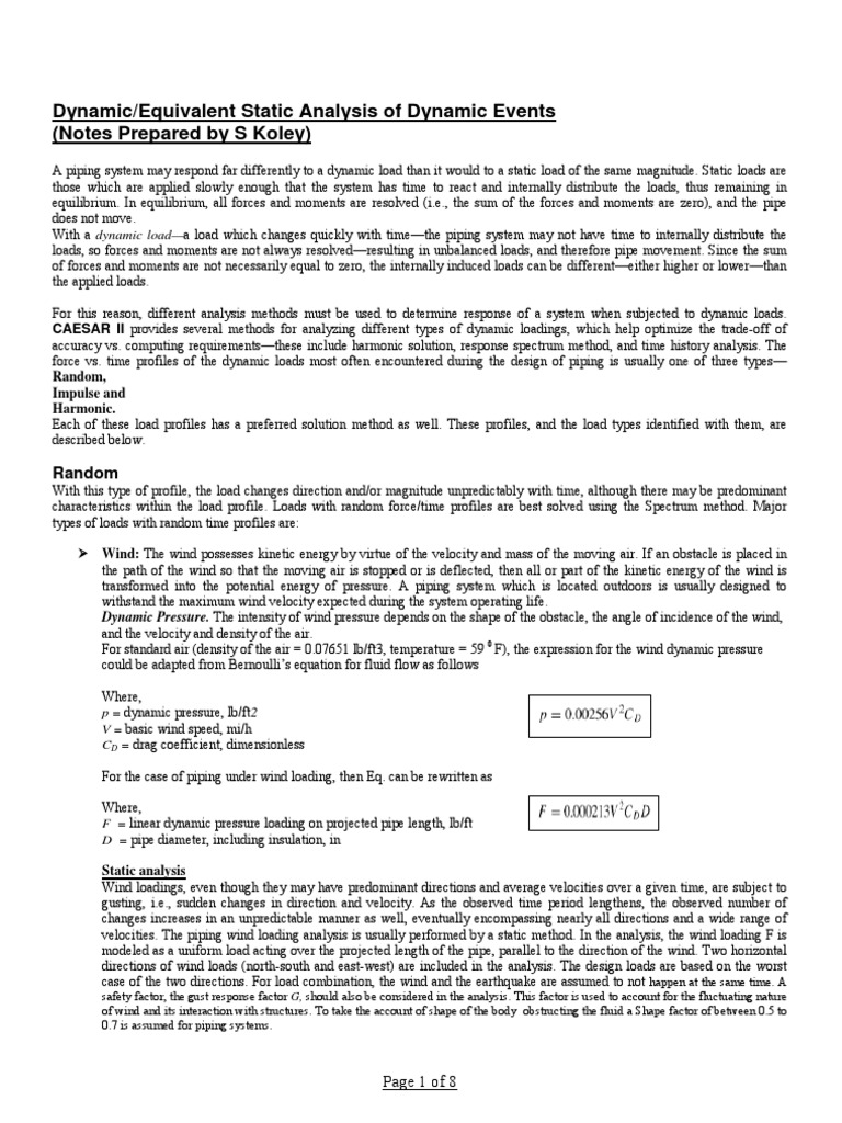 Basics of Equivalent Static or Dynamic Analysis | PDF | Normal Mode ...