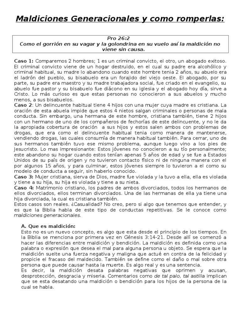 Maldiciones Generacionales y Como Romperlas | PDF | Jacob | Pecado