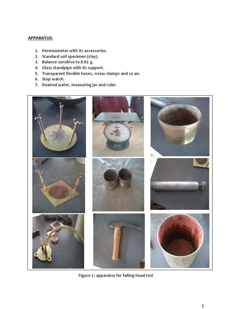 Apparatus Falling Head Method