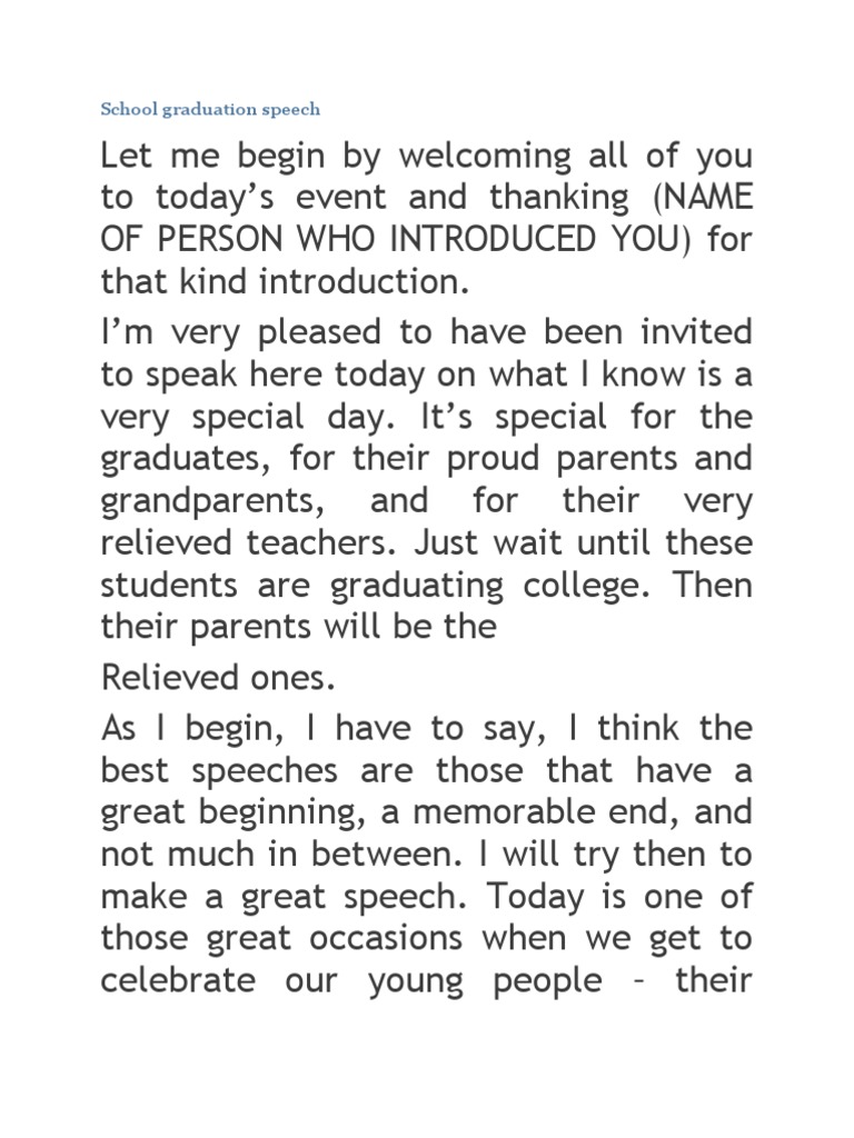 Sample Speeches For Guest Speaker For Graduation Ceremony Just B CAUSE