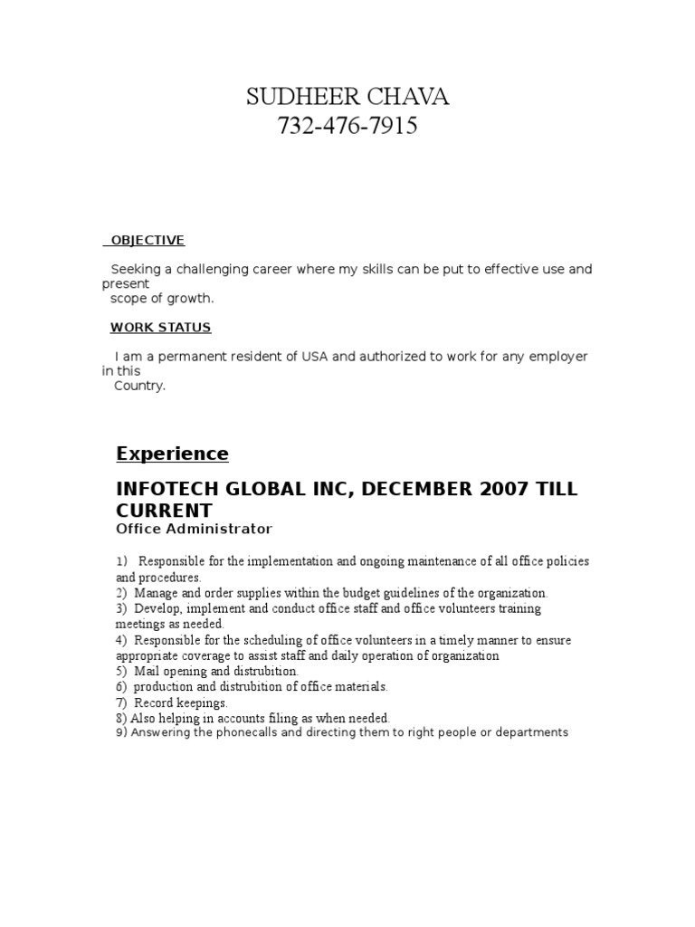 Sudheer Chava Resume | PDF | Direct Marketing | Employment