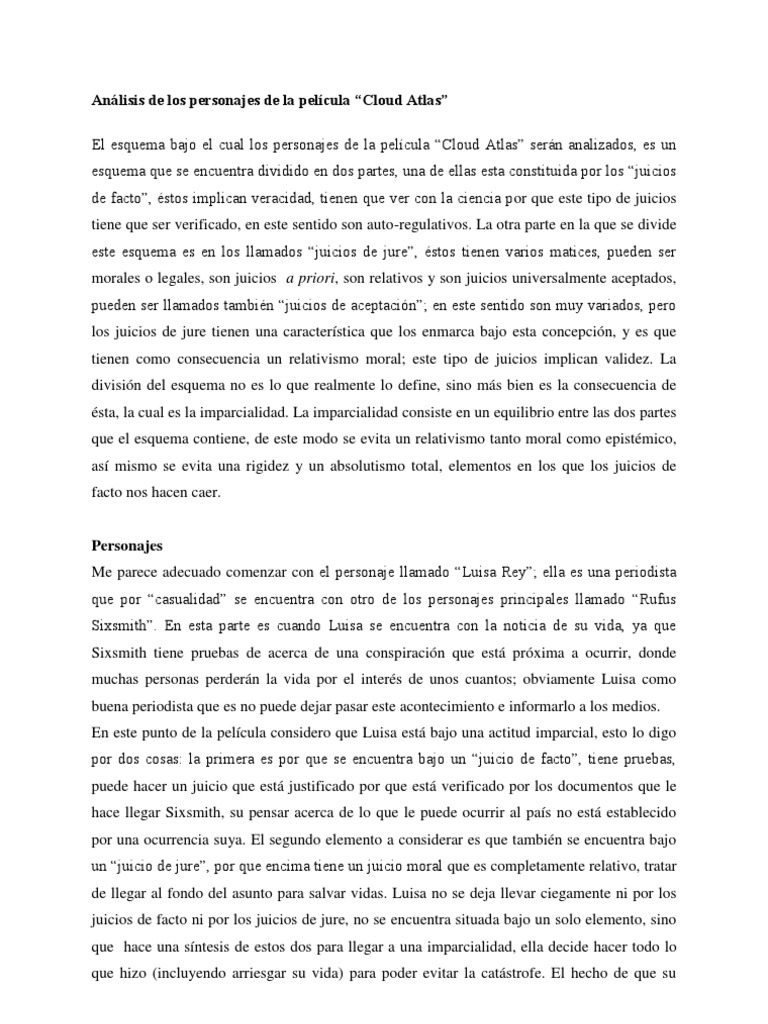 Análisis de Los Personajes de La Película | PDF | Relativismo | Verdad
