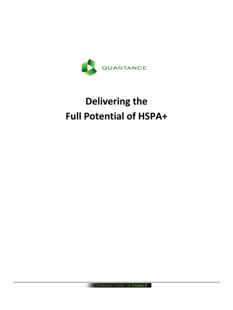 Delivering The Full Potential of HSPA+ | PDF | High Speed Packet Access ...