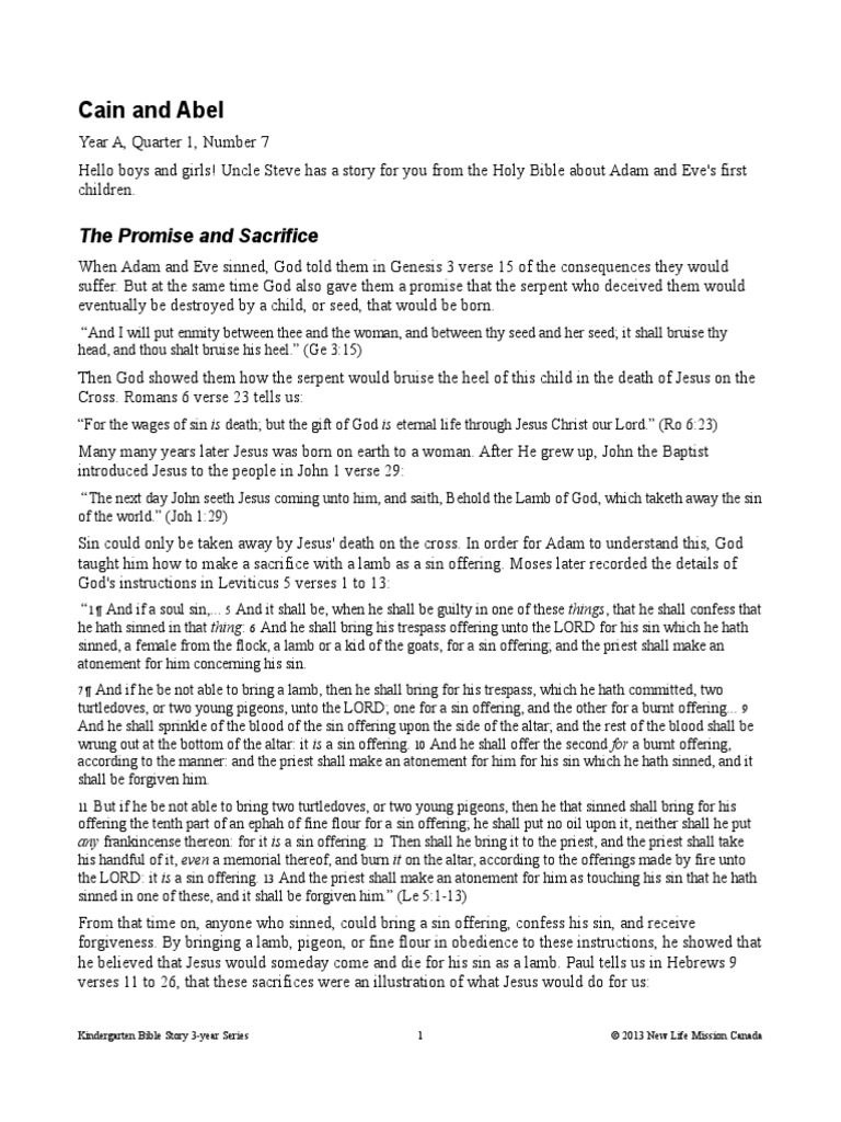 07 Cain and Abel | PDF | Cain And Abel | Christianity