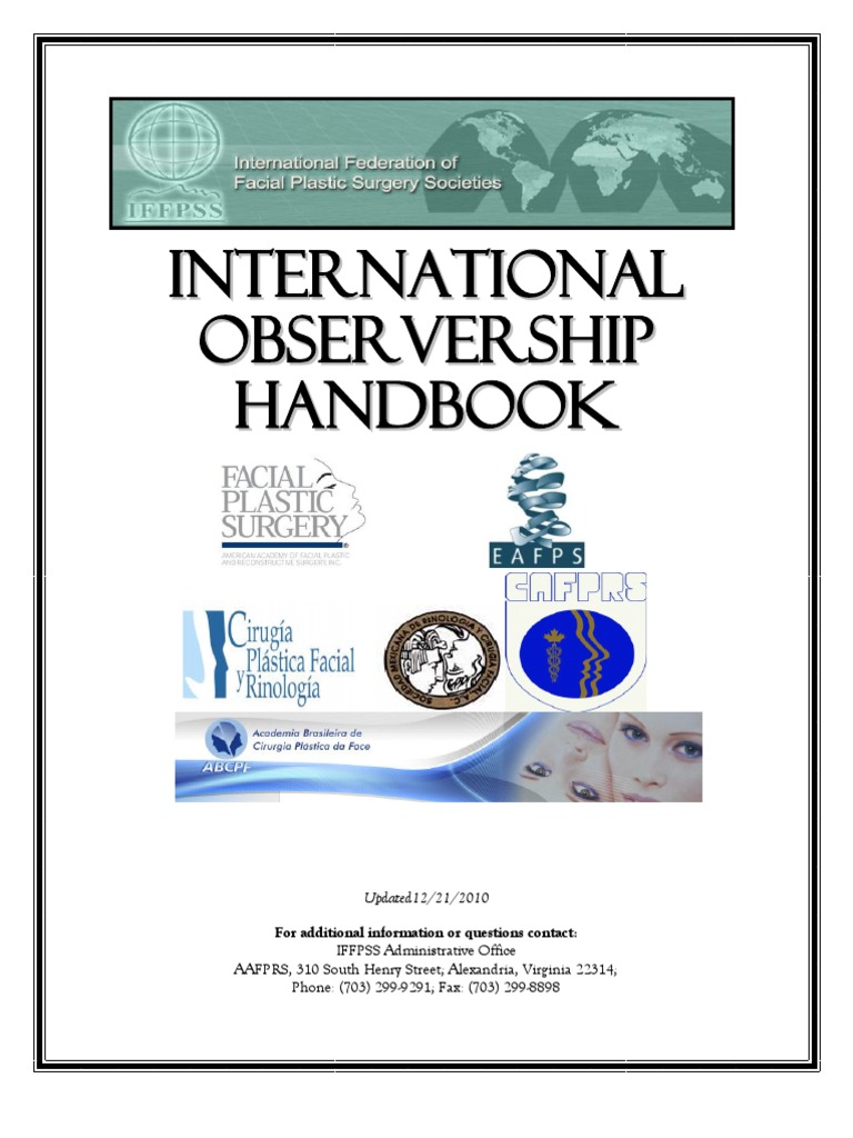 International Observership Handbook | PDF | Plastic Surgery | Surgery
