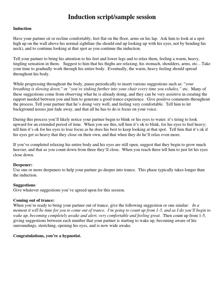 Induction Script/sample Session | PDF