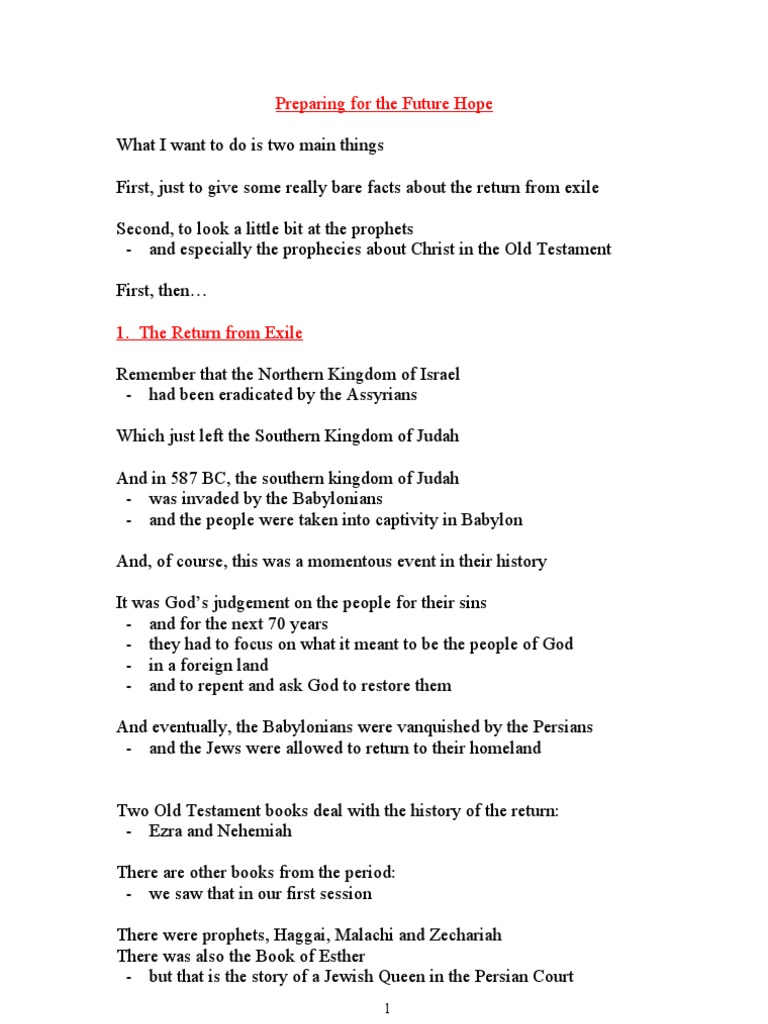 Return From Exile and Waiting for the Messiah | Ezra | Old Testament