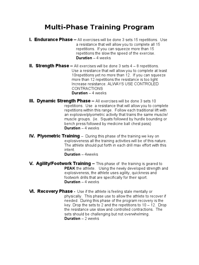 4-Day Multi-Phase Strength Program | PDF | Anatomical Terms Of Motion ...