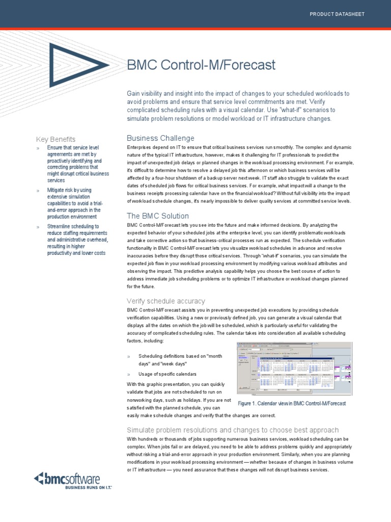 BMC Control-M/Forecast: Business Challenge | PDF | Workload | Cloud ...