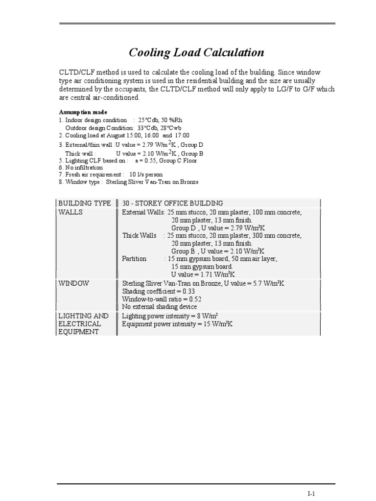 Air Conditioning System Design Calculation | PDF | Air Conditioning ...