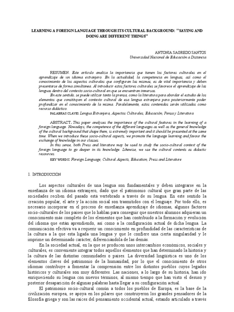 Lenguje e Idioma Extranjero | PDF | Lectura (proceso) | Conocimiento