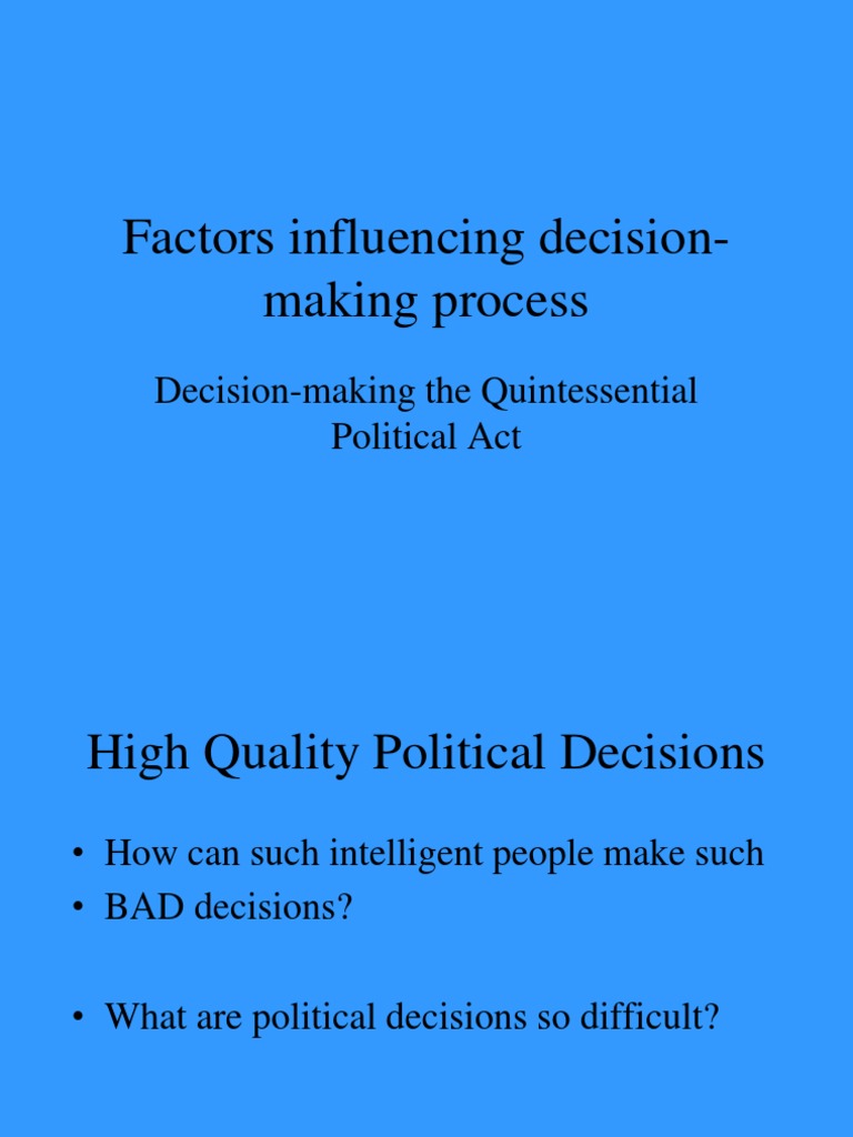 Factors Influencing Decision-Making Process | PDF | Decision Making ...