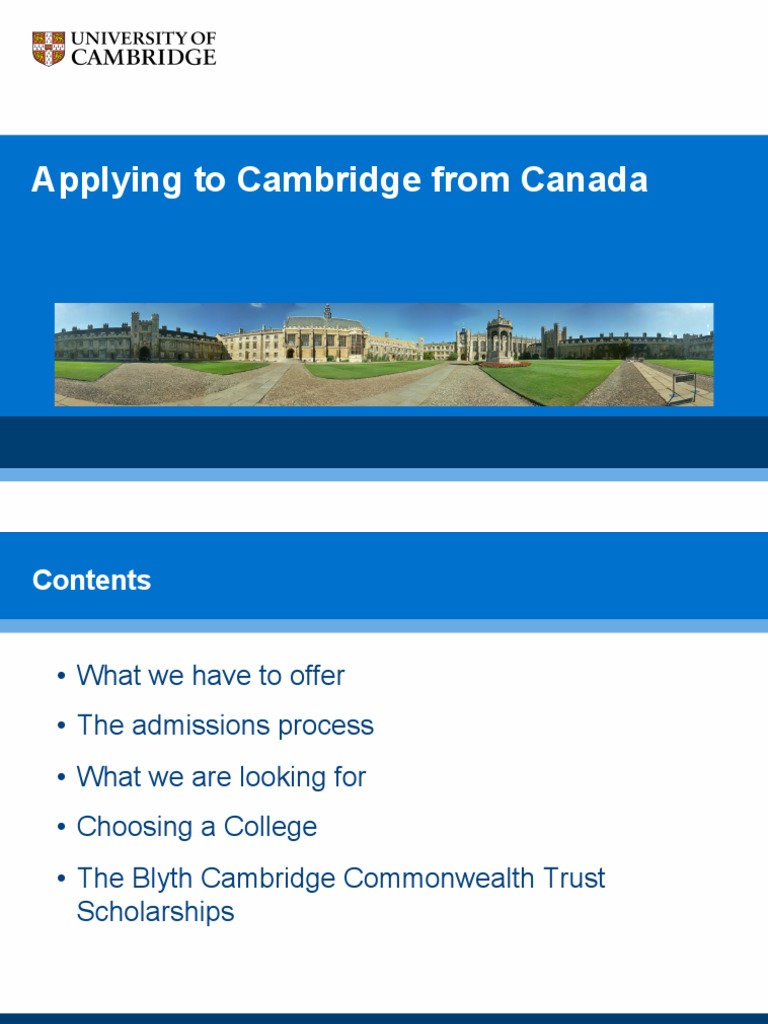 Cambridge Admissions | PDF | University And College Admission ...